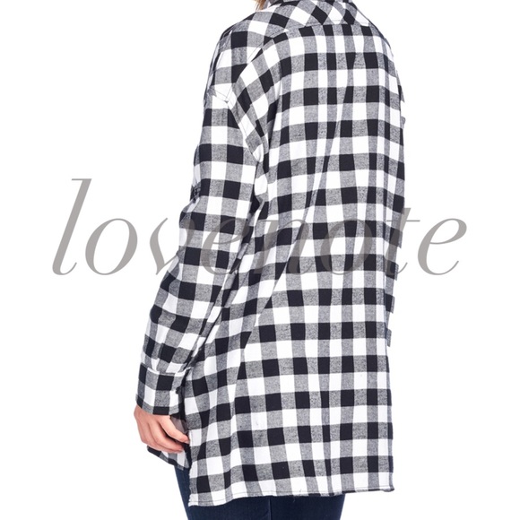 lovenote | Tops | Cotton Plaid Oversize Buffalo Check Tunic | Poshmark